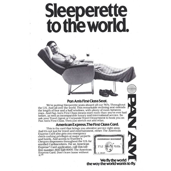 Art | Pan Am Airlines First Class Sleeperette American Express 198s ...